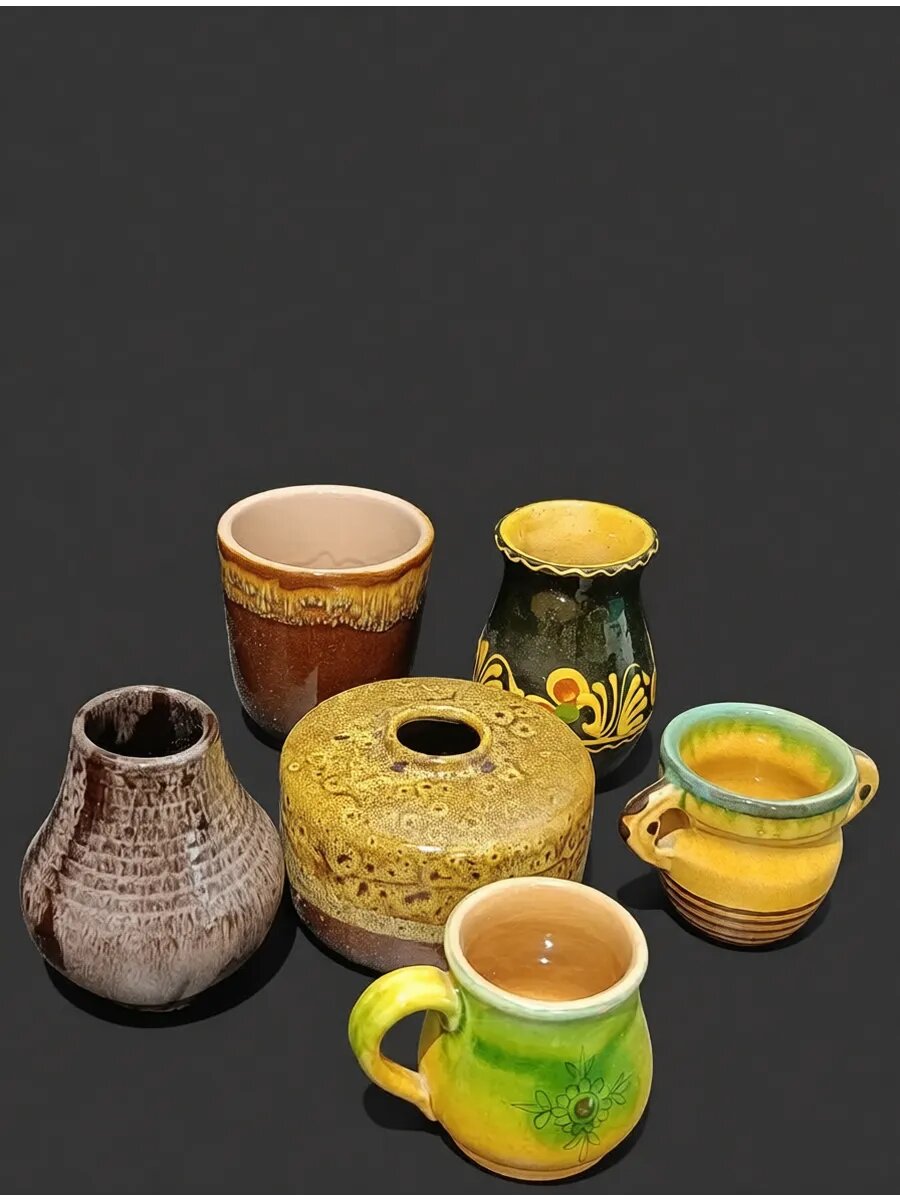 Набор декоративных ваз 6 шт СССР керамика маленькие