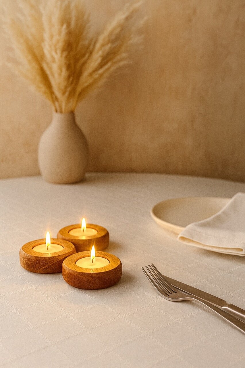 Подсвечники Nord Bros, дуб, бук, напольные, настольные, 2 шт, без свечей