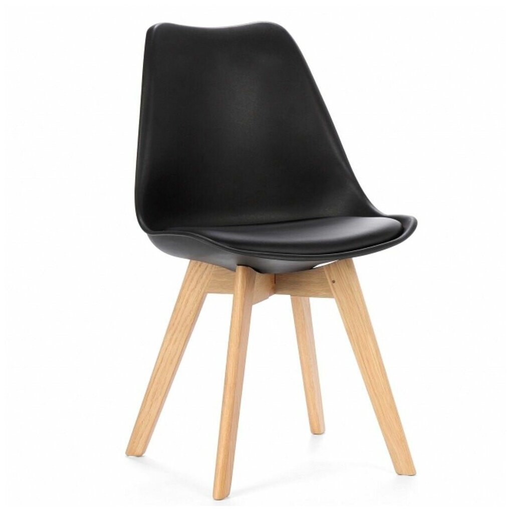 Стул Sephi STOOL MARKET черный, экокожа, дерево, мягкое сиденье, без подлокотников