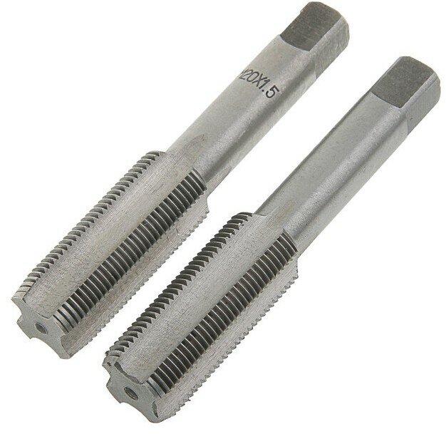 Метчики метрические ручные тундра, М20×1.5 мм, комплект из 2 шт.