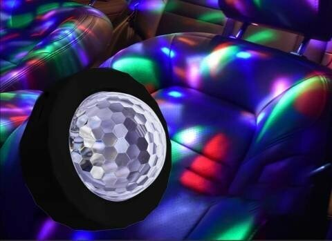 Светодиодный диско шар DJ lamp D36, светомузыка, беспроводной, встроенный микрофон, на магните