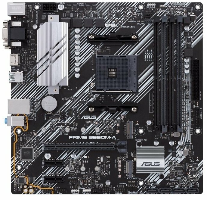 Материнская плата Asus Prime B550M-A, AM4, 4xDDR4, до 128Гб, поддержка RAID