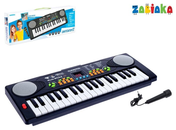 Синтезатор Весёлые мелодии с микрофоном, 37 клавиш