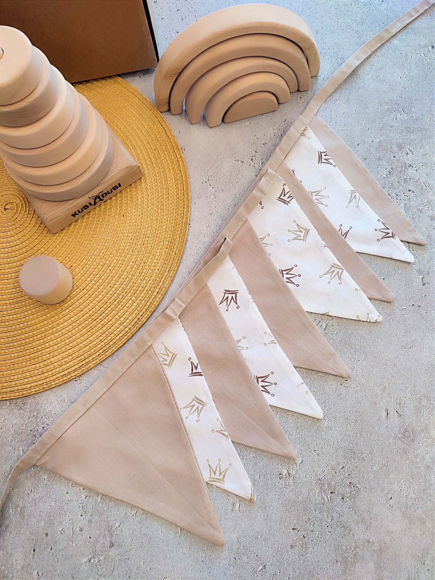 Вигвамамама Гирлянда/Текстильные флажки/Флажки из ткани/Текстильная растяжка 2,8 м.