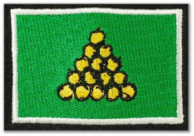 Вышитый шеврон-флажок города Валуйки и Валуйского района Белгородской области. С липучкой. Размер 60x40 мм по вышивке.