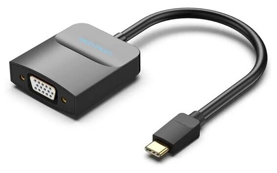 Мультимедиа конвертер Vention USB Type C M/VGA 15F, Черный