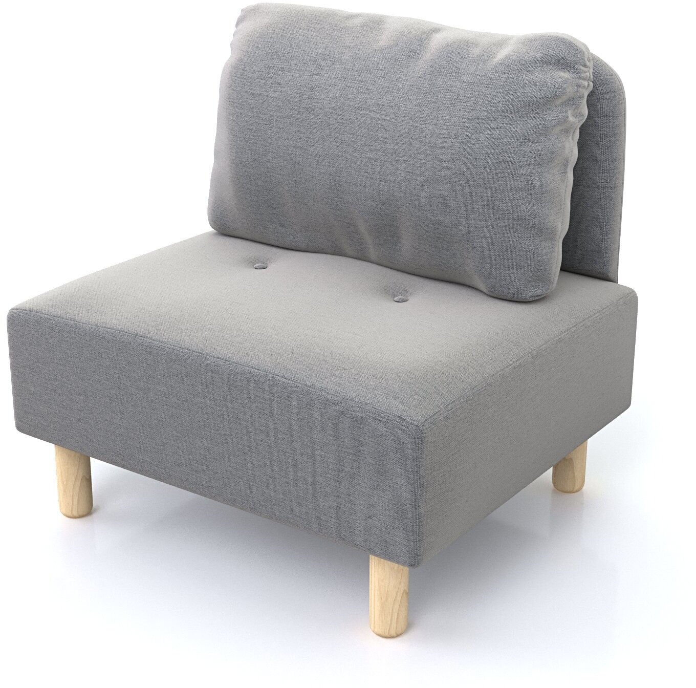 Мягкое кресло в гостиную Soft Element Спарта Textile Grey, деревянные ножки, рогожка, стиль скандинавский лофт