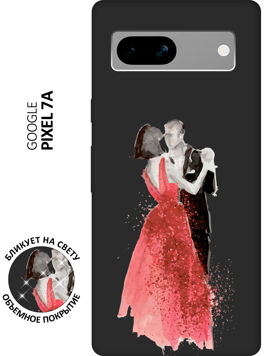 Матовый чехол Dancing Couple для Google Pixel 7a / Гугл Пиксель 7а с 3D эффектом черный
