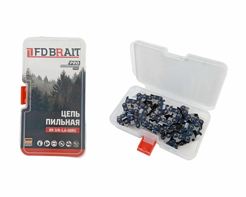 Цепь BRAIT (3/8-1.6) 60 RS PRO зв. (Блистер) немецкая сталь