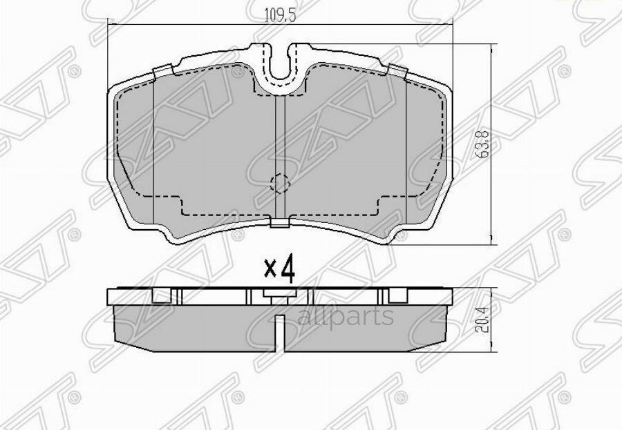SAT ST-1501265 Колодки тормозные (Сзади) Ford Transit 06-14