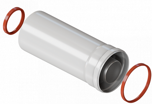 Удлинитель коаксиальной трубы 60/100. L=250 (White) Y-025M/ST