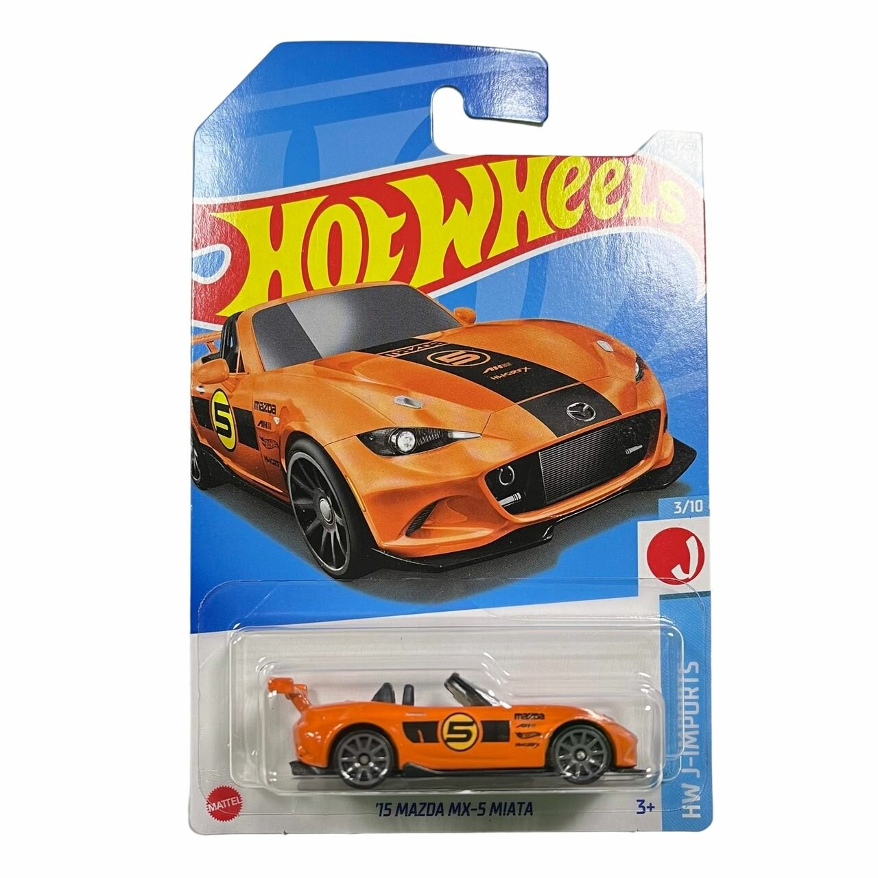Машинка Hot Wheels металлическая машинка, коллекционная в масштабе 1:64 15 MAZDA MX-5 MIATA (Оранжевый)