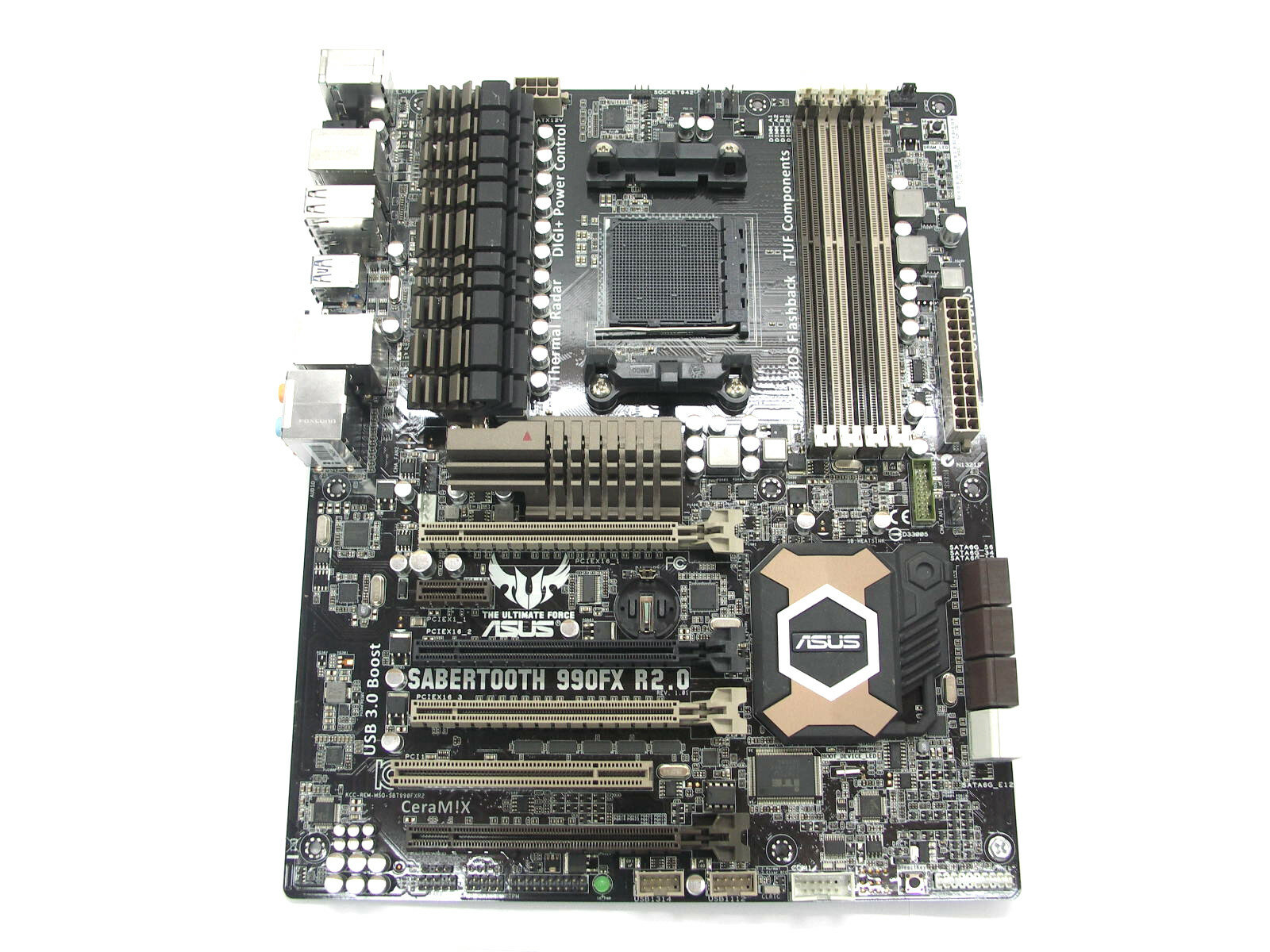 Материнская плата S-AM3+ ASUS SABERTOOTH 990FX R2.0 REV.1.01, AMD990/4DDR3/ATX