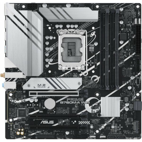 Материнская плата ASUS PRIME B760M-A WIFI, LGA 1700, Intel B760, 4xDDR5, 4xSATA, 2xM.2, 1xPCIe 4.0 x16, 1xPCIe 4.0 x4, 1xPCIe 4.0 x1, 2xHDMI, 1xDP, 1x