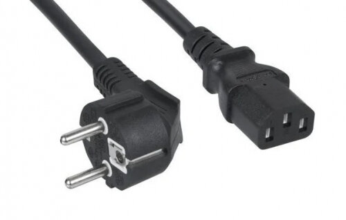 Кабель питания Filum FL-PC-SH90/C13-C2-3.0-BK 3*1,5mm, евровилка угловая Schuko - С13 3.0м черный
