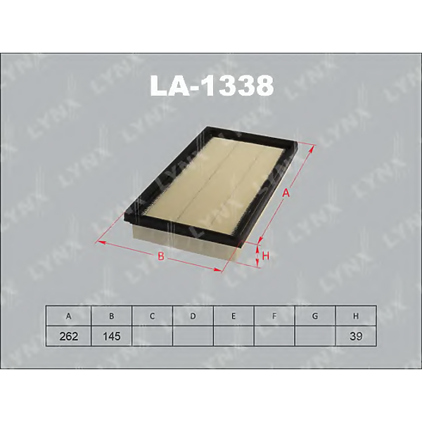LYNXAUTO LA-1338 (0K30A13320 / 0K30C13320C / 0K30C13Z40) фильтр воздушный\ Rio (Рио) 1.3 / 1.5 00