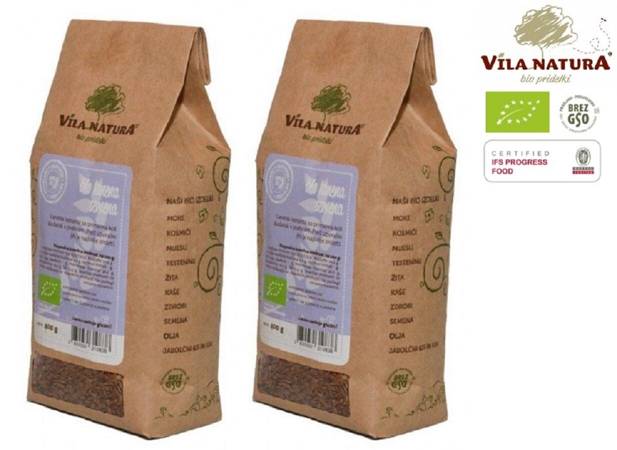 Семена льна цельные био Vila Natura Словения 2х300г