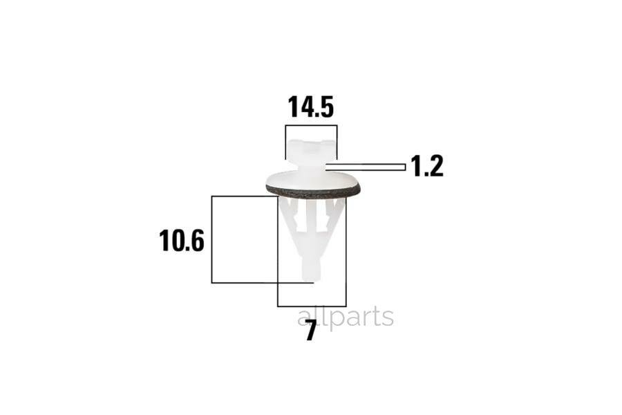 KRAFT KT106218 клипса автомобильная TOYOTAMITSHUBISHI (В упак. 50 ШТ.)