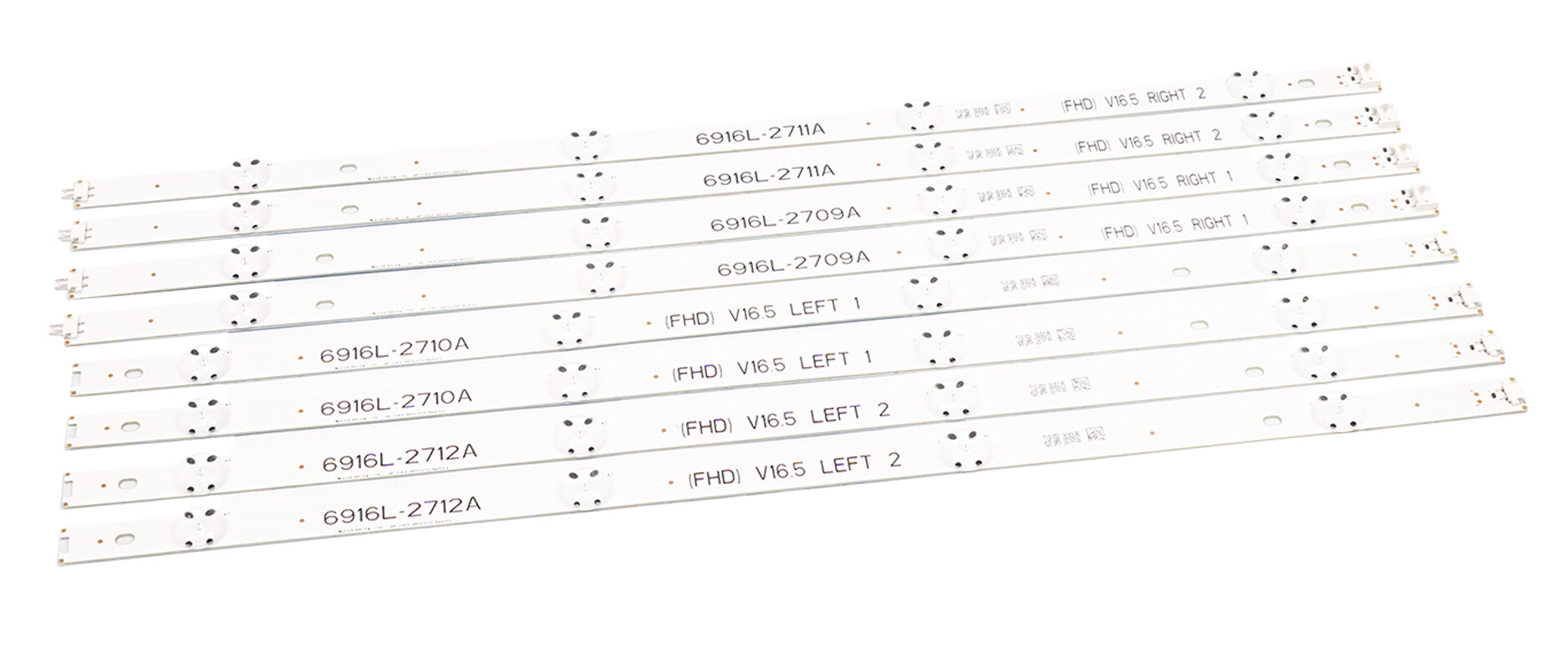 Светодиодная подсветка 6916L-2709A, 6916L-2710A, 6916L-2711A, 6916L-2712A, 49" для телевизора LG 49LF5010, 49LF5100, 49LF510A (2R1+2L1+2R2+2L2) 8шт
