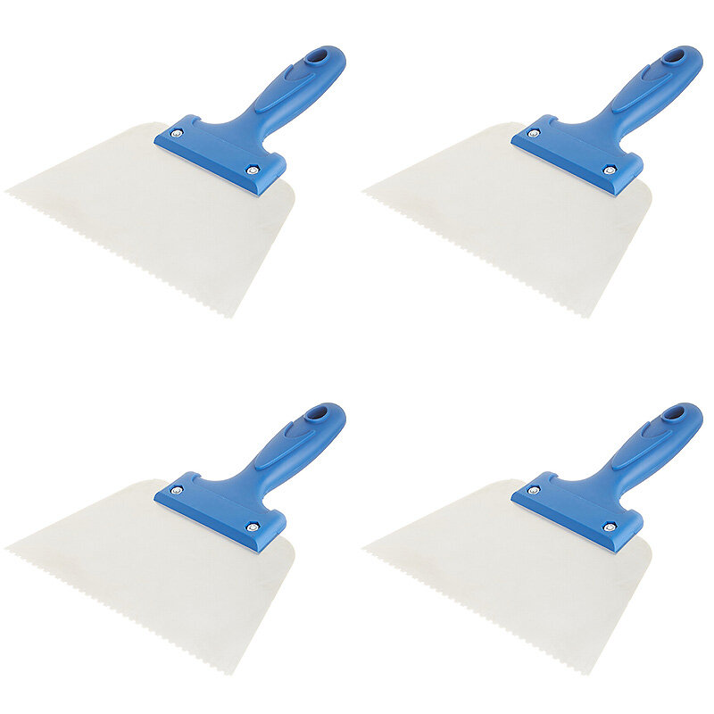 Шпатель для клея зубчатый 180 мм В2 нержавеющая сталь с пластиковой ручкой (4 шт.)