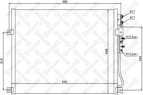 Конденсатор кондиционер Stellox 10-45576-SX
