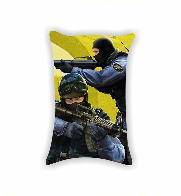Подушка Counter-Strike, CS GO, Контр Страйк №33, картинка С двух сторон