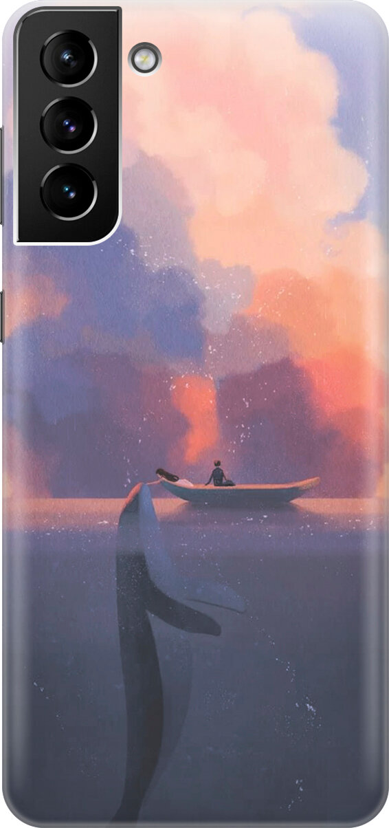 Силиконовый чехол Кит и облака на Samsung Galaxy S21+ / Самсунг С21 Плюс
