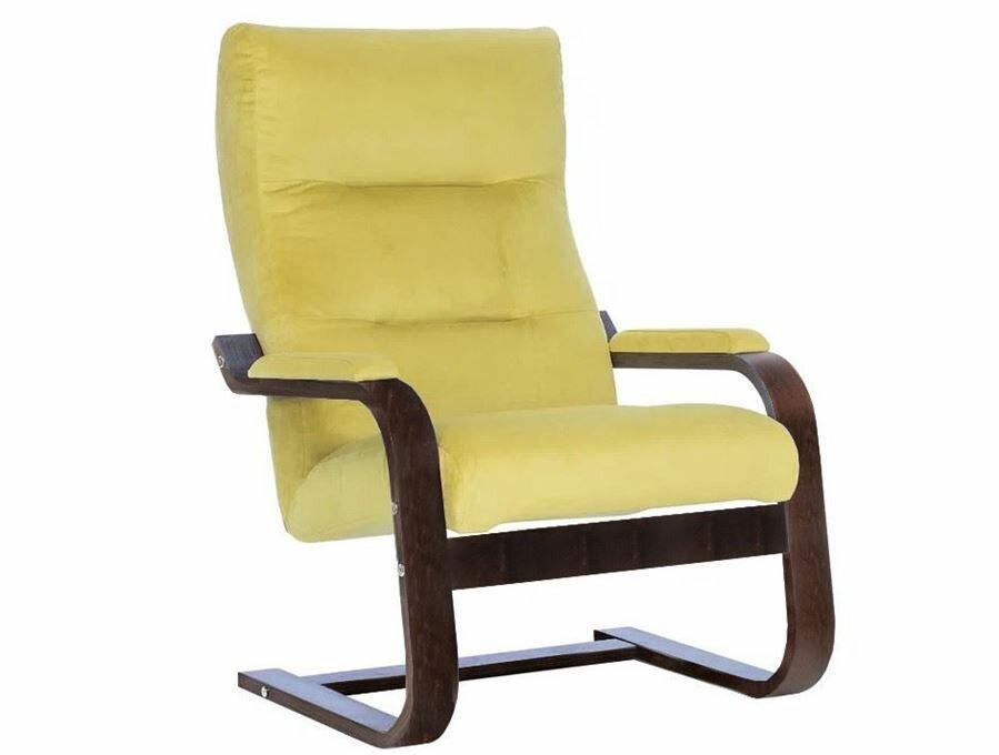 Кресло Оскар V 28 Red Black желтый, ткань, дерево, мягкое сиденье, с подлокотниками