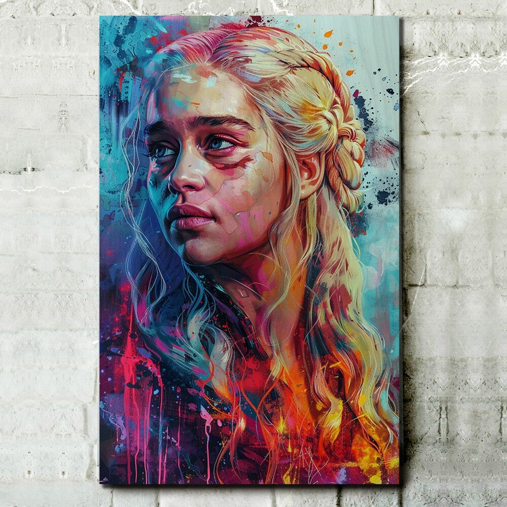 Картина интерьерная на дереве Daenerys Targaryen (сериал Игра престолов, GOT, Game of thrones) - 15701 В