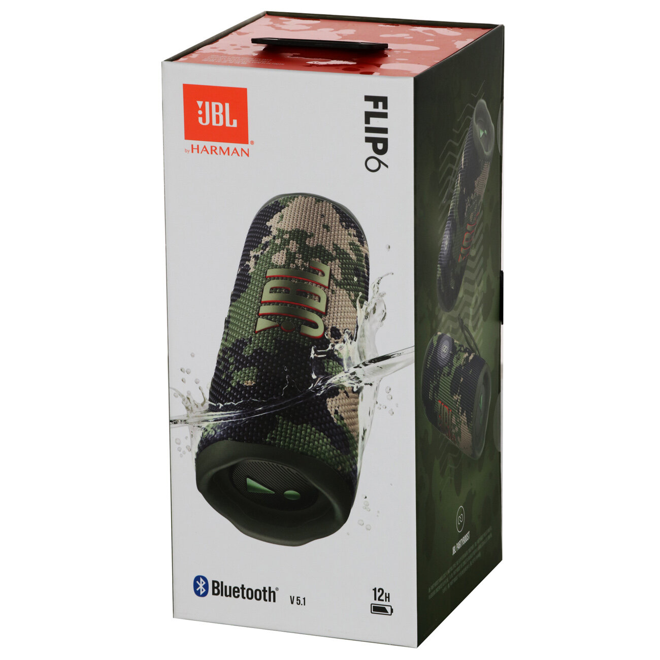 Портативная акустика JBL Flip 6, Bluetooth 5.1, 30 Вт, камуфляж
