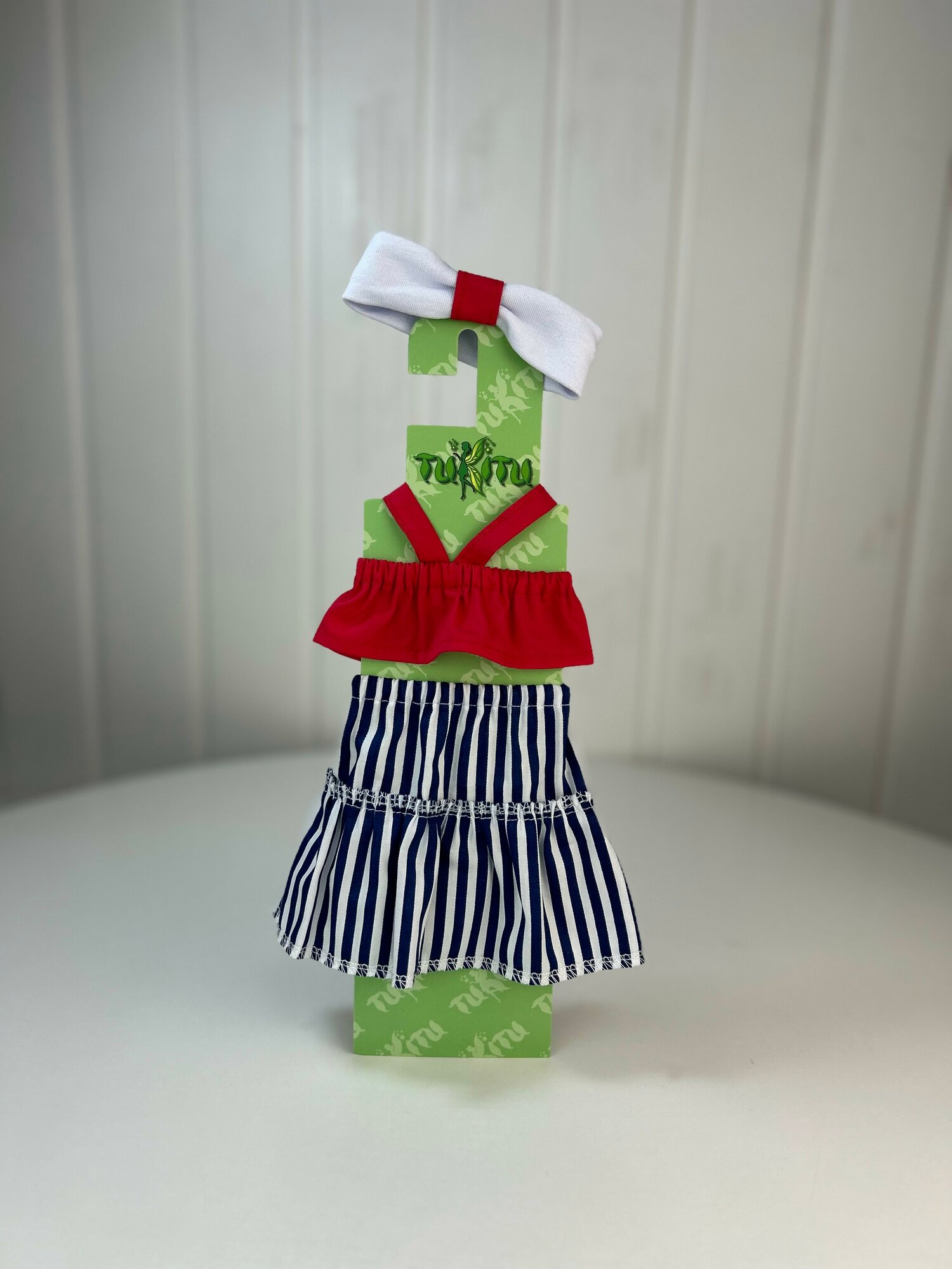 Комплект одежды для кукол 32-40 см: блузка, юбка, бант на голову, арт. 36