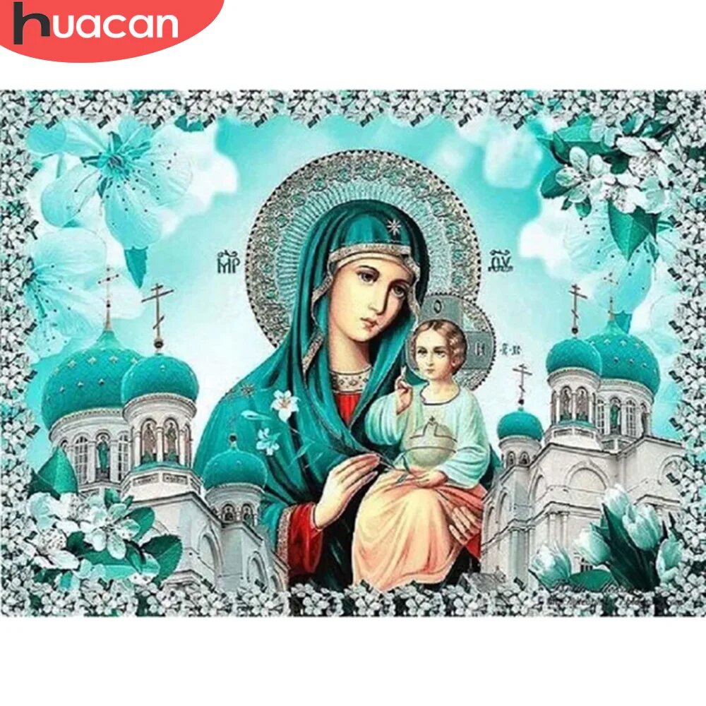Алмазная картина Дева Мария, 40x50 см, Full Round