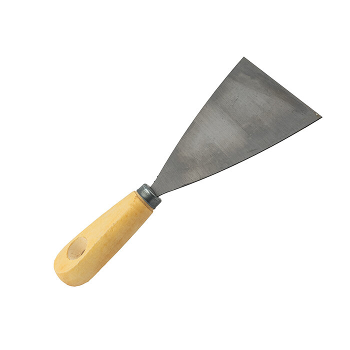 Лопатка шпательная 100 мм, пружинная сталь, деревянная рукоятка 'PRAKTISCHE TOOLS'