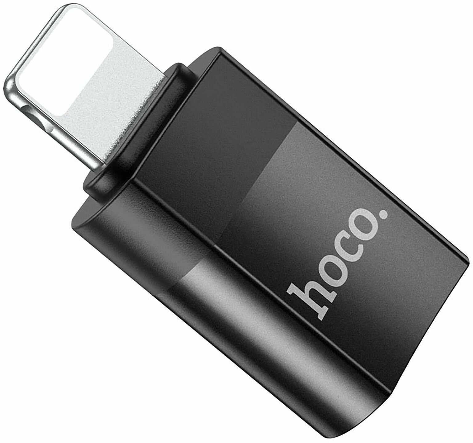Переходник адаптер Hoco UA17, Lightning (Male) to Type-C (Female), Черный+Серый