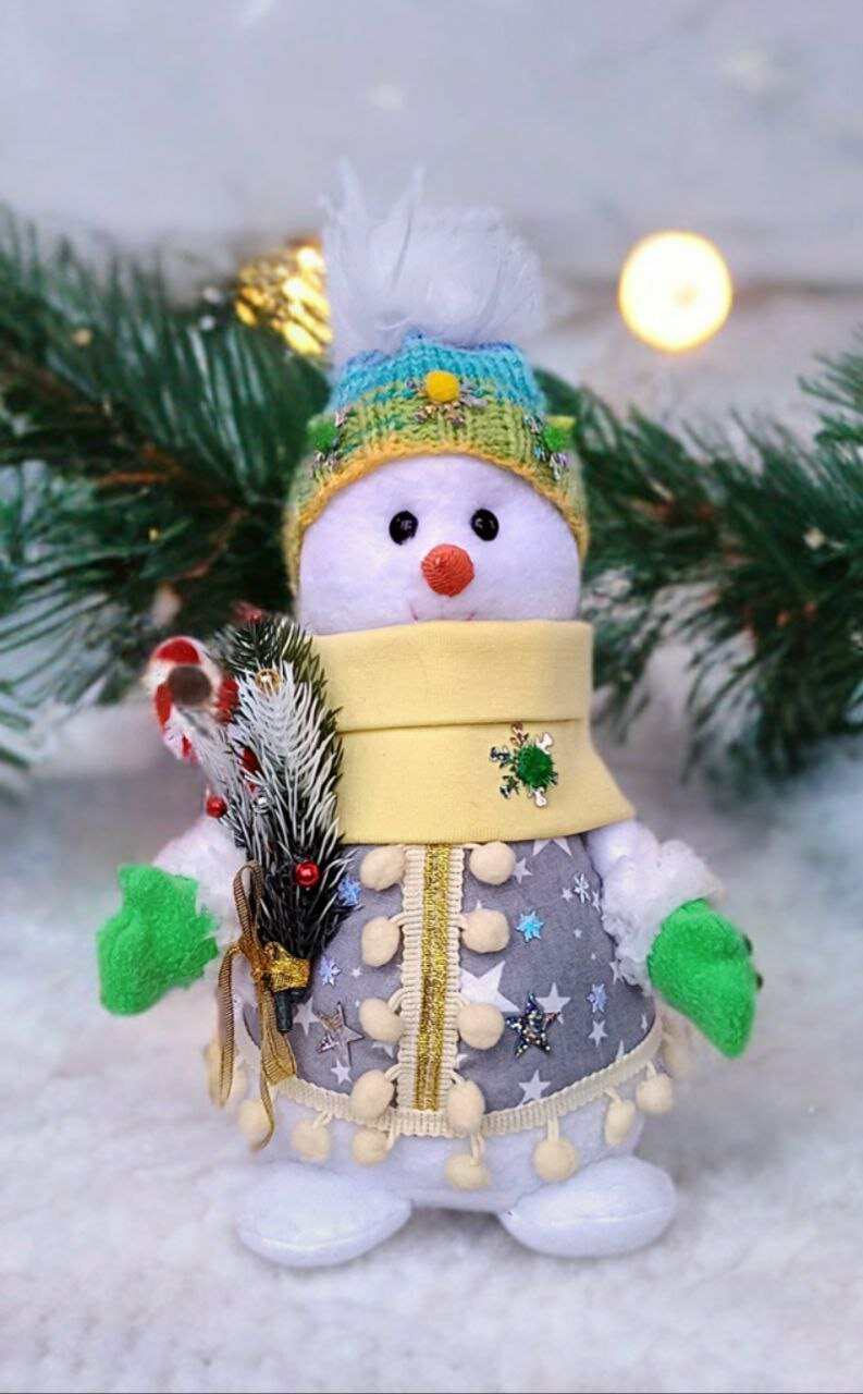 "Новогодний Снеговик" - декор из флиса от бренда "Лету Декор" Россия
