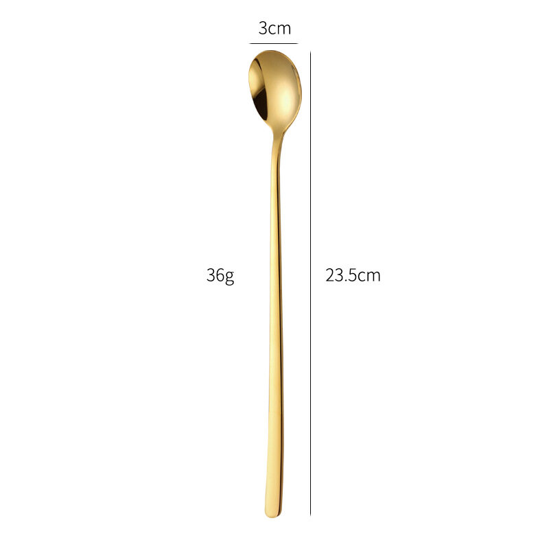 Длинная ручка 304 ложка из нержавеющей стали Корейский стиль Ложка для льда барная ложка высокая стоимость цвета чай с