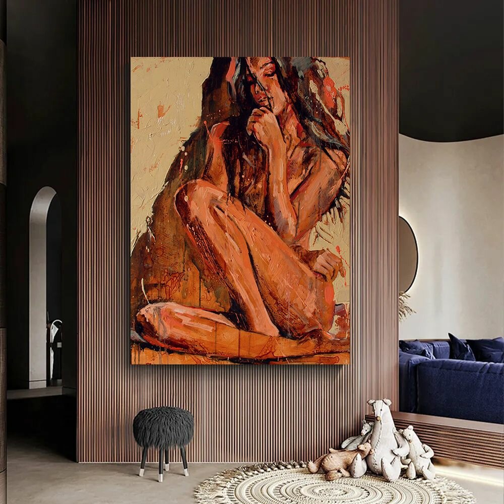 Картина "Обнаженная девушка", на подрамнике, холст, 50x70 см