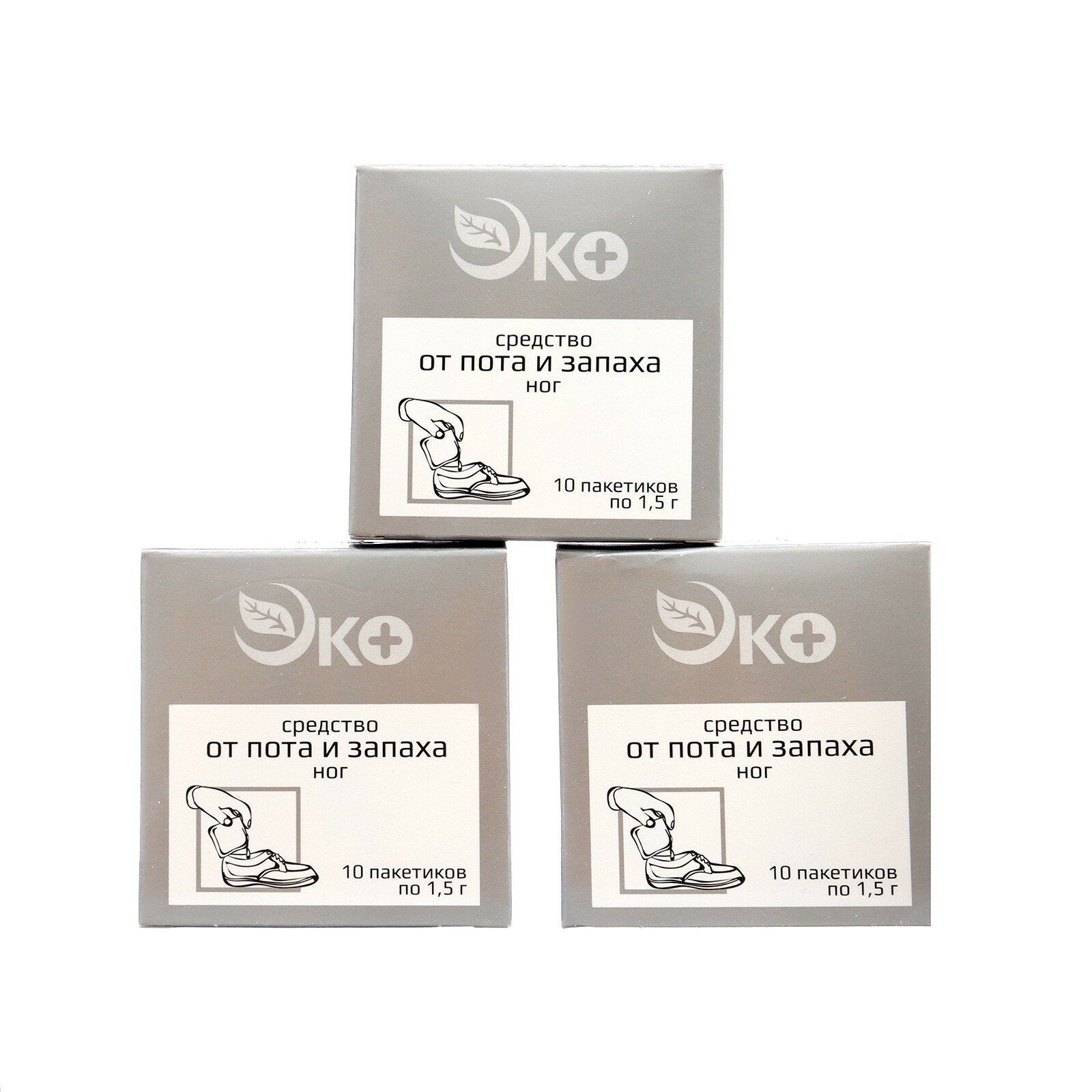 Средство от пота ВостокСпецФарм "Экотекс", для ног, 3 упаковки