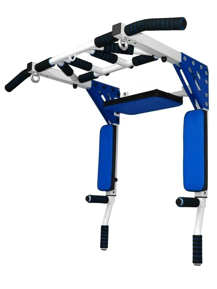 Турник-Брусья-Пресс 3в1 "Мультихват Усиленный", цвет бело-синий.