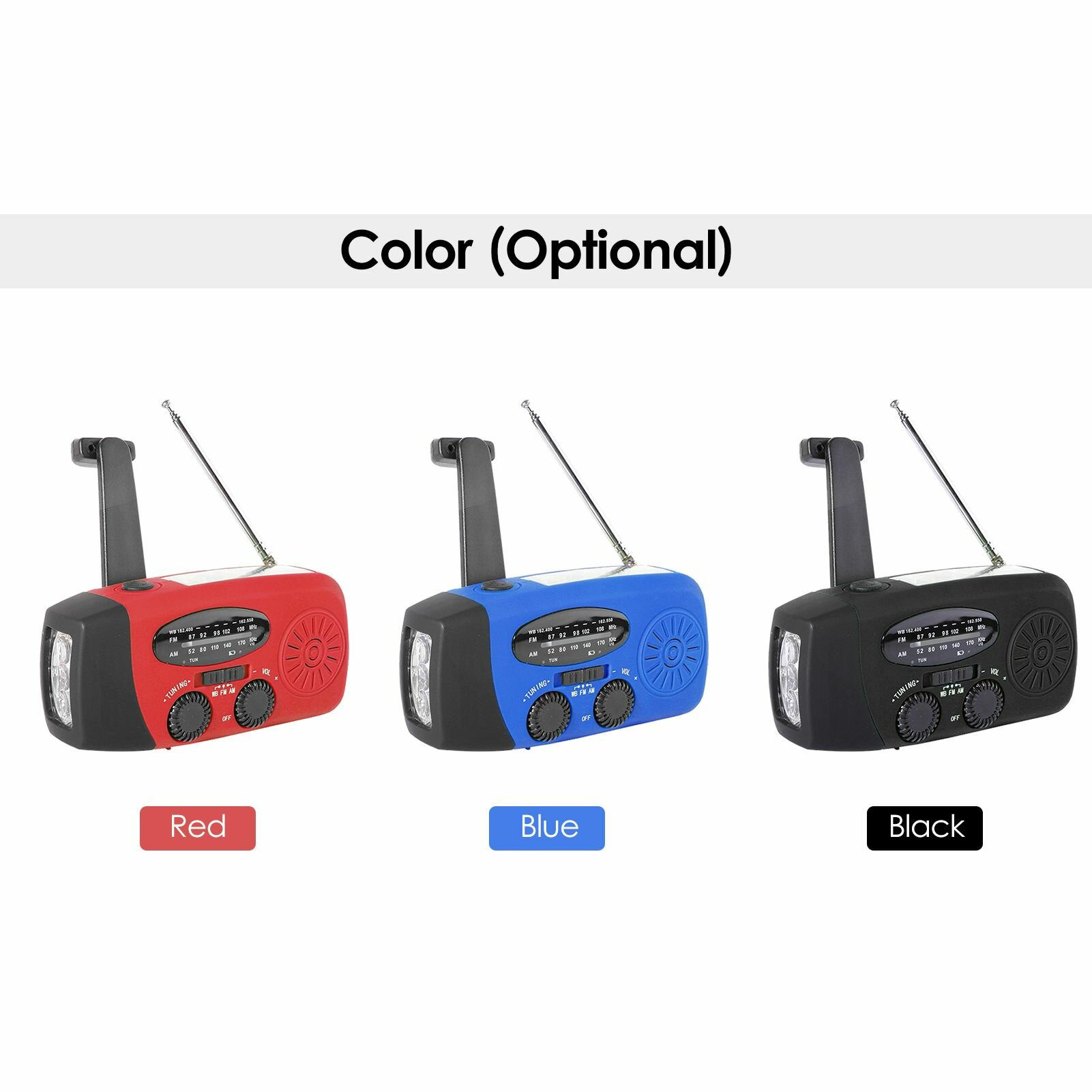 Экстренный радиоприемник ручной крanks солнечная погодная радио AM/FM/NOAA с фонарем и Power Bank 2000mAh