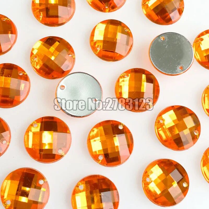 MISS WISDOM Акриловые стразы 6-15 мм Оранжевый, 10mm 100pcs, Golden yellow