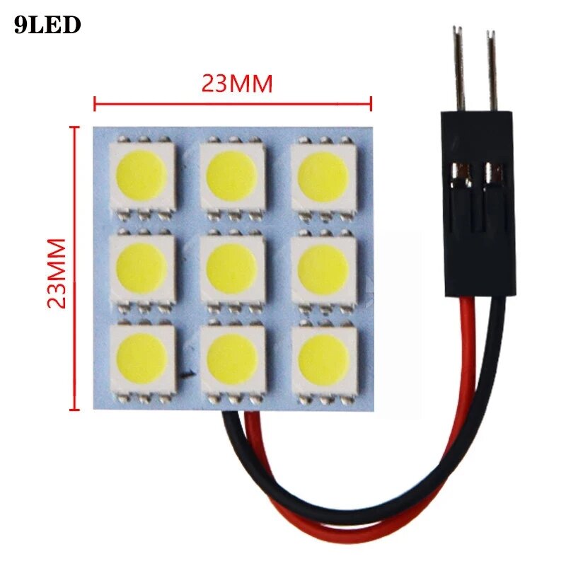 9 LED Ice Blue T10 Автомобильный светодиодный светильник 23 мм
