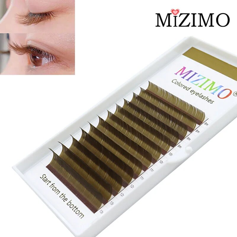 MIZIMO ресницы C изгиб, 0.10 мм, zongse цвет, 8-13 мм