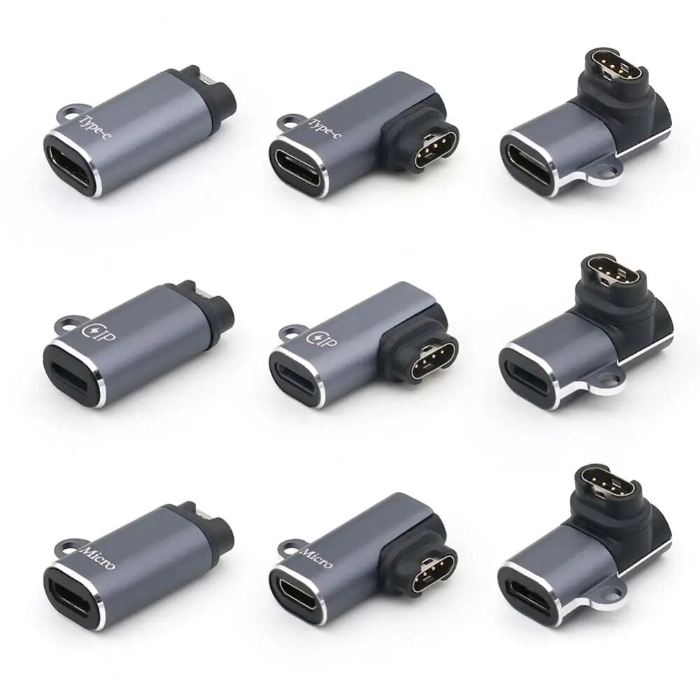 Шнур для передачи данных, микро-адаптер для зарядного устройства, USB-конвертер для зарядки типа C для Garmin Fenix 7 7S 7X 6 6S 6X 5 5S 5X Venu 2 2S — фото 1