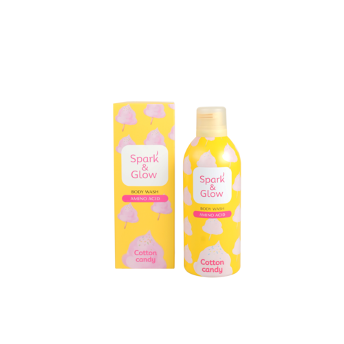 Spark&Glow Гель-пена для душа с ароматом сладкой ваты - Cotton candy body wash, 350мл Гель-пена для душа с ароматом сладкой ваты 350 мл.