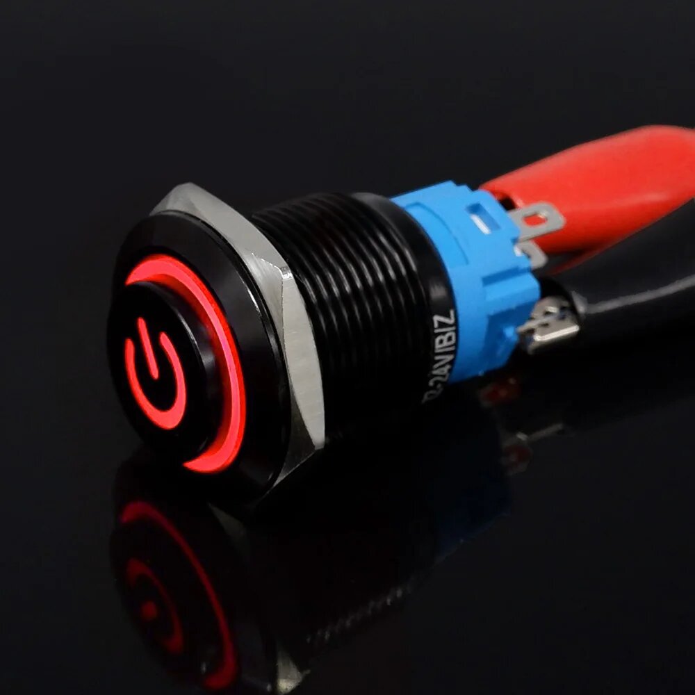 Кнопочный переключатель PRONCH черный 16/19/22 мм 16mm, Power Red, High head Latching, 110-220V