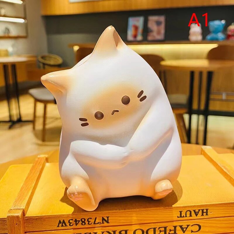 Антистресс игрушка кошка из искусственной кожи Light Yellow