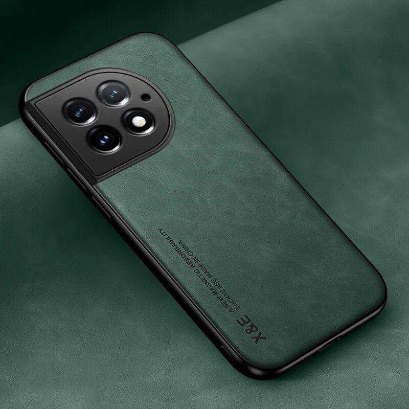 Роскошный кожаный чехол для OnePlus 13 12 11 10T 9 9RT 8 8T 7 7T Pro Ace 5 Онлус 8, Зеленый, Green