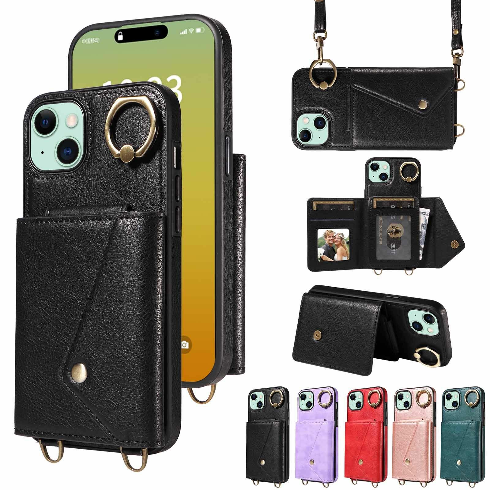 Чехол для для Apple iPhone 15 Plus (Эпл Айфон 15 Плюс) кожаный с отделением для карт на Накладка с картхолдером