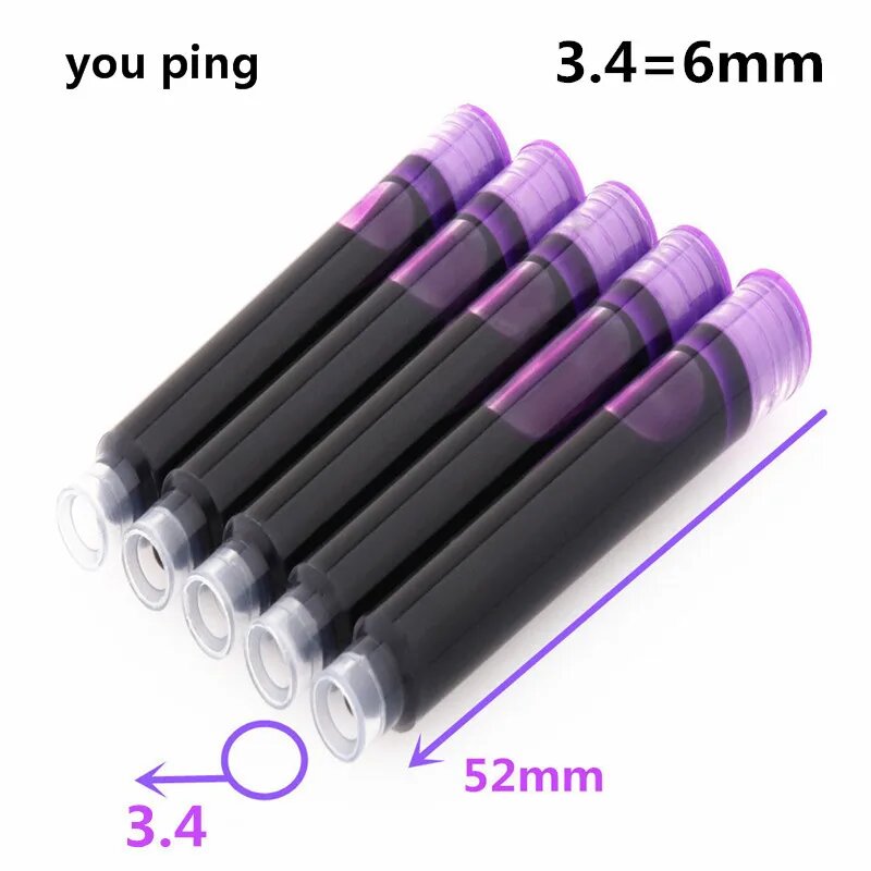 Ручка You Ping 013 сменные картриджи 2.6 и 3.4 Фиолетовый, 3.4 Ink Purple